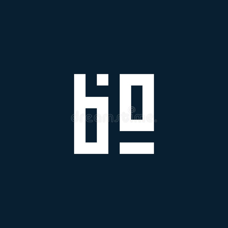 BO Initial Monogram Logo with Geometric Style Stock Illustration ...