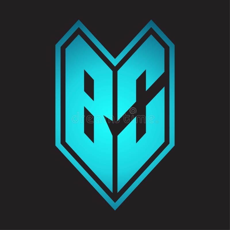 BO Logo Monogram with Emblem Line Style Isolated on Blue Gradient ...