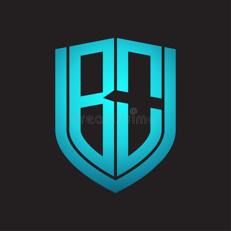 BO Logo Monogram with Emblem Shield Design Isolated with Blue Colors on ...