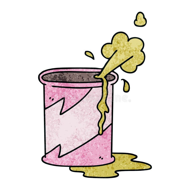 Quirky Hand Drawn Cartoon Exploding Soda Can Illustration de Vecteur ...
