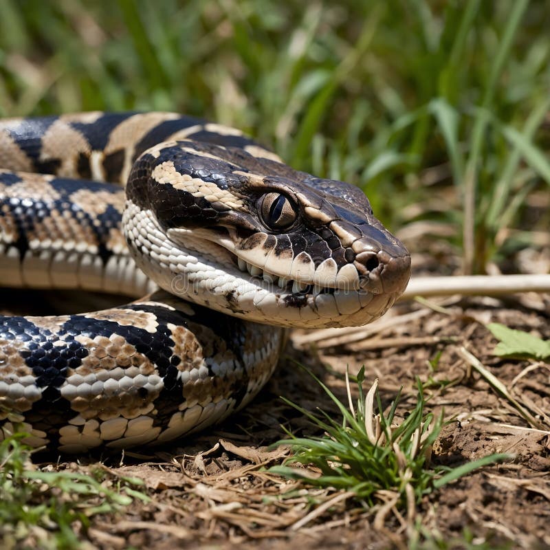 Boa Constrictor Capturing Prey in a Natural Habitat Stock Illustration ...
