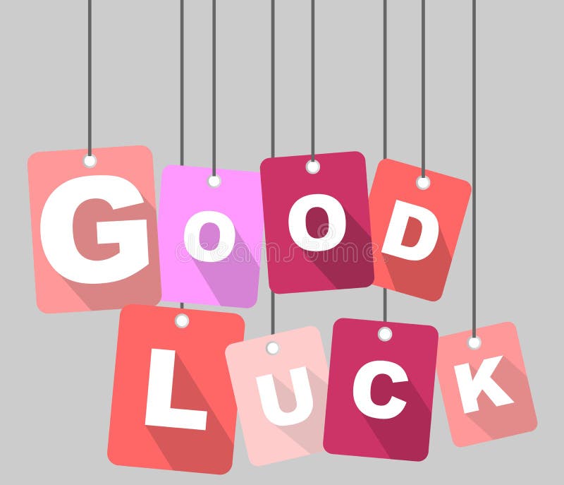 Boa sorte da etiqueta ilustração stock. Ilustração de etiqueta - 56031805