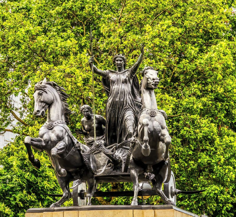 Statue Queen Boudica Westminster Bridge London England Europe Stock ...