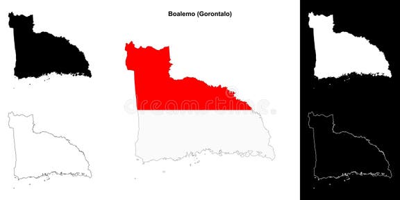 Boalemo outline map stock vector. Illustration of gorontalo - 356958118