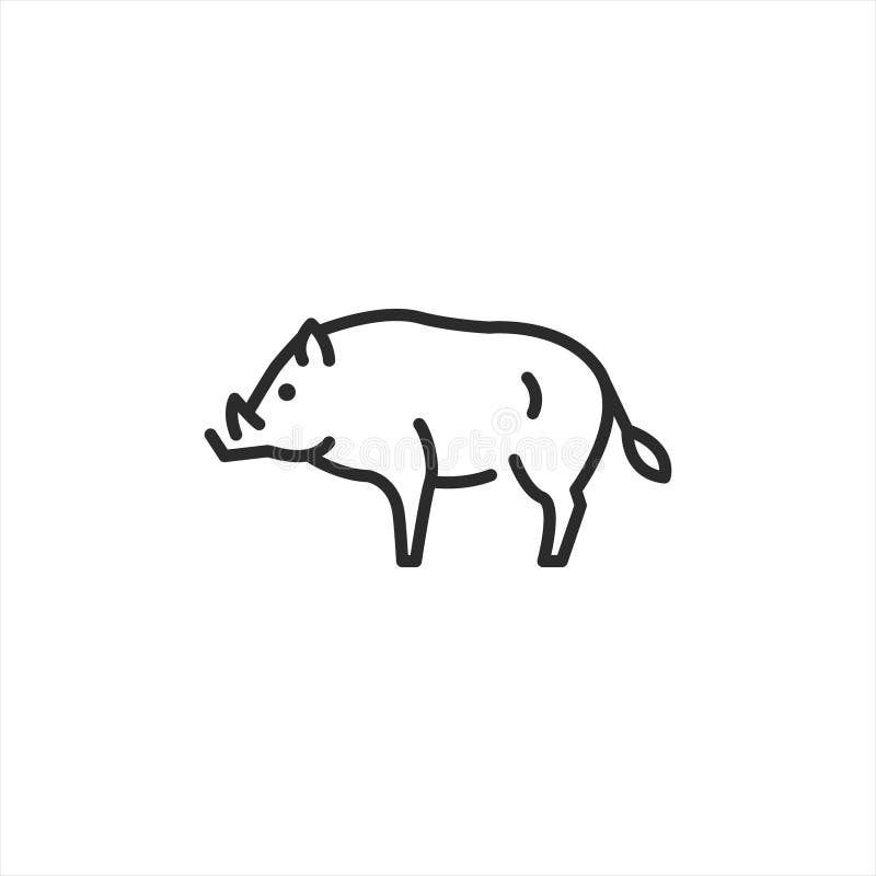 Boar Line Icon stock vector. Illustration of habitat - 320268952