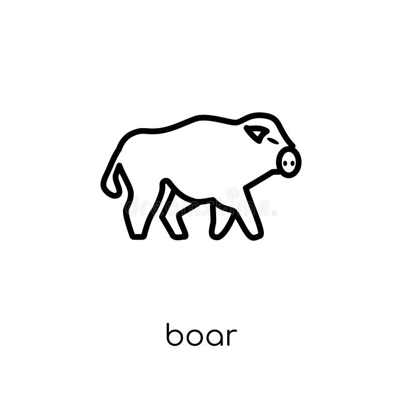 Boar Icon. Trendy Modern Flat Linear Vector Boar Icon on White B Stock ...