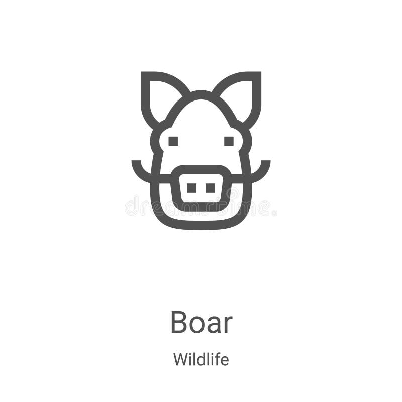Boar Icon Vector from Wildlife Collection. Thin Line Boar Outline Icon ...