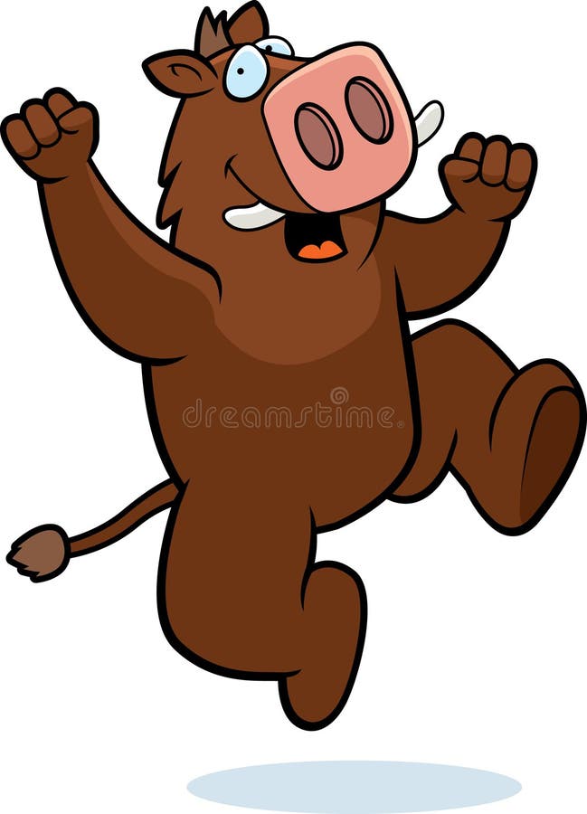 Boar Jumping stock vector. Illustration of wild, happy - 7494624