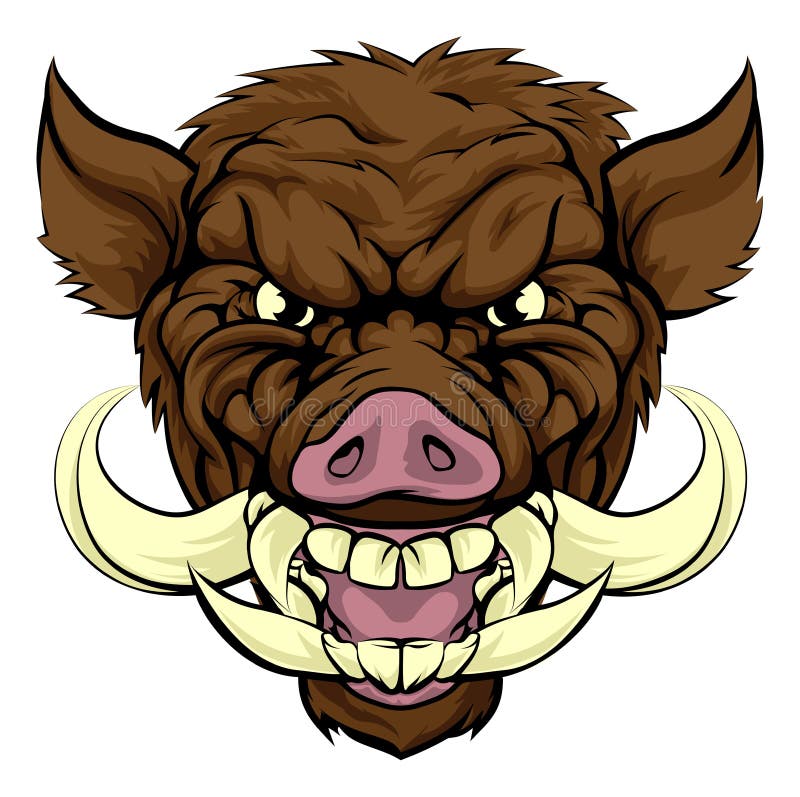 Boar mascot face stock vector. Illustration of character - 49305011
