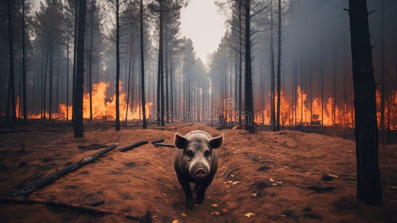 The Boar S Determined Sprint Captures the Urgency To Flee from the ...