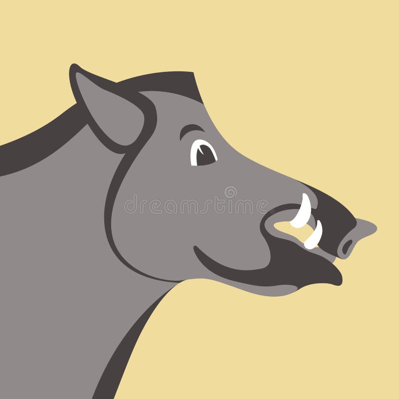 Boar Wild Head Vector Illustration Flat Style Profile Stock Vector ...