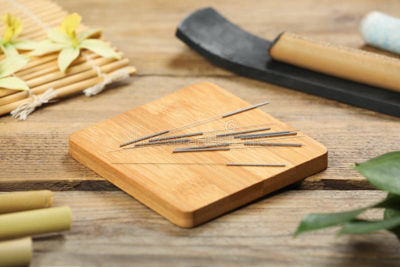 Board with Needles for Acupuncture Stock Image - Image of natural, pain ...