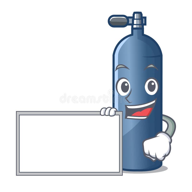 With Board Air Tank Diving in Cartoon Shape Stock Vector - Illustration ...