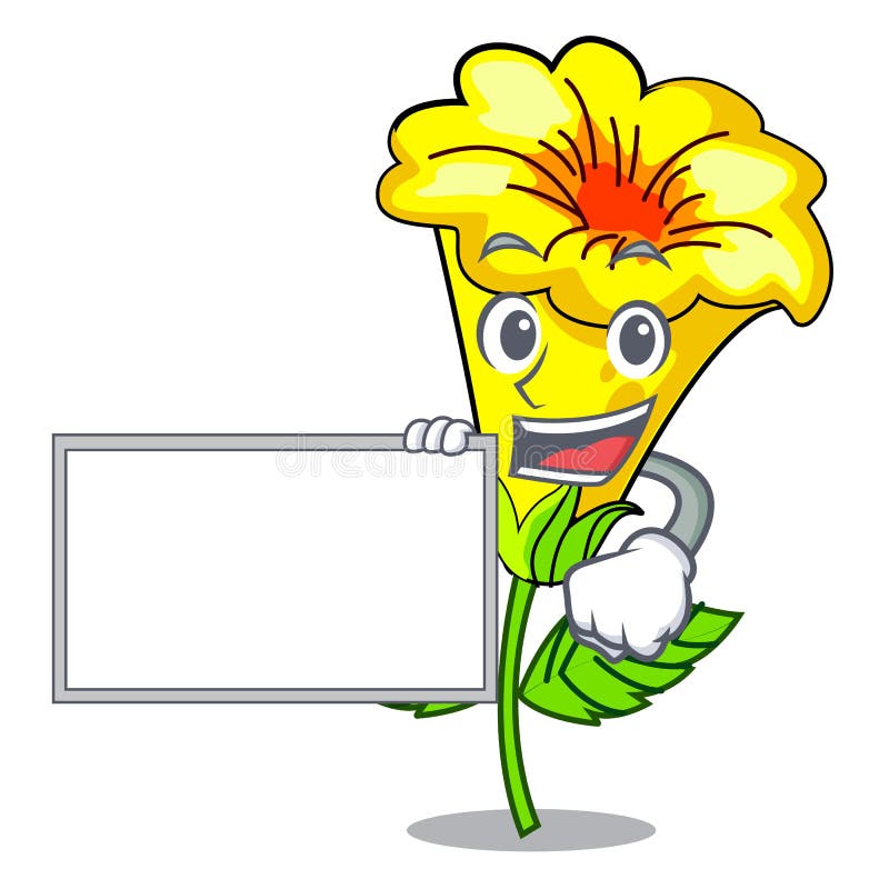 With Board Allamanda Flower in the Shape Cartoon Stock Vector ...