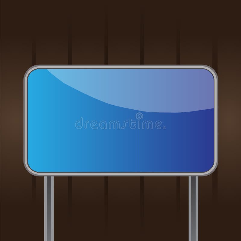 Board Attached on the Ground by Two Metallic Poles. Colored Rectangle ...