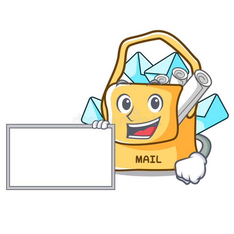 With Board Bag Sack Fill in Cartoon Mail Stock Vector - Illustration of ...