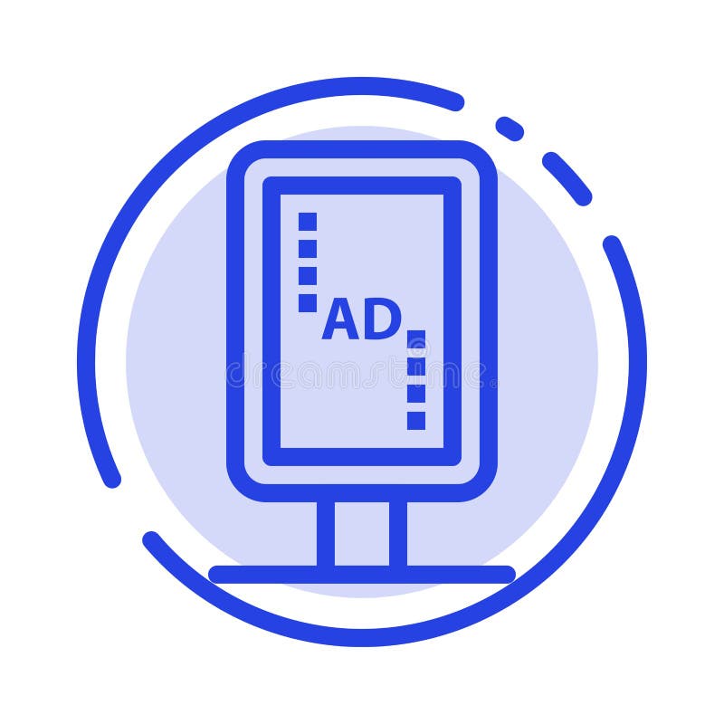 Board, Branding, Signboard, Banner Board Blue Dotted Line Line Icon ...