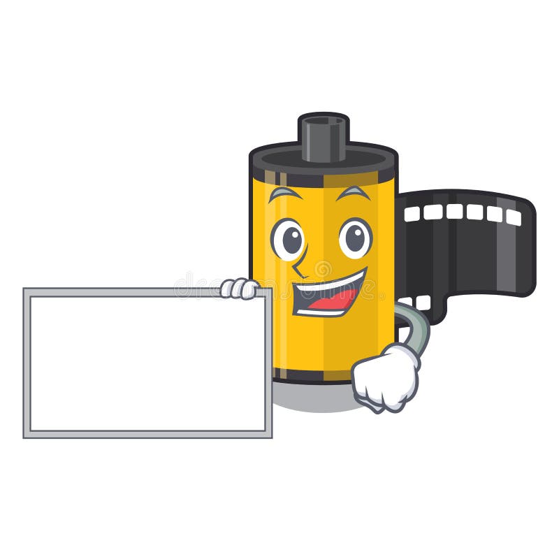 With Board Camera Roll in the Mascot Shape Stock Vector - Illustration ...