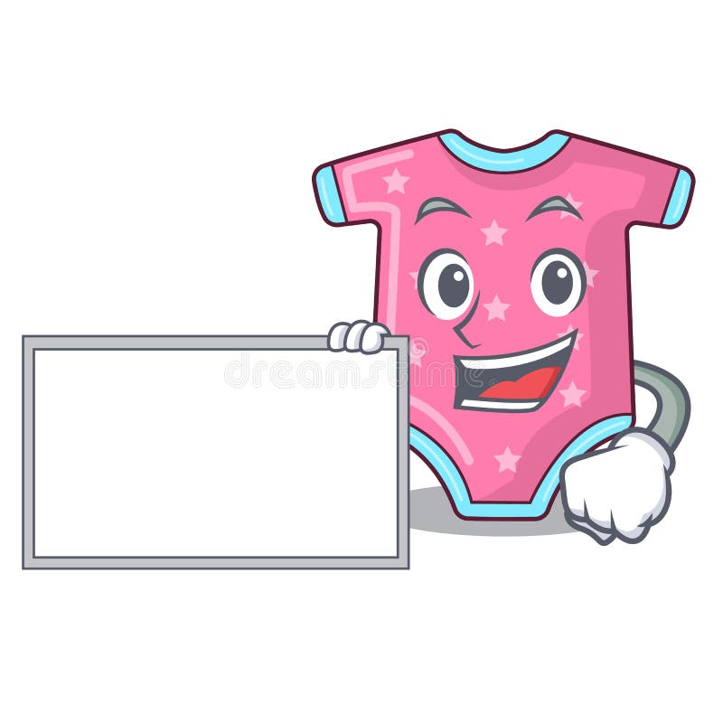 With Board Character Baby Clothes Hanging on Clothesline Stock Vector ...