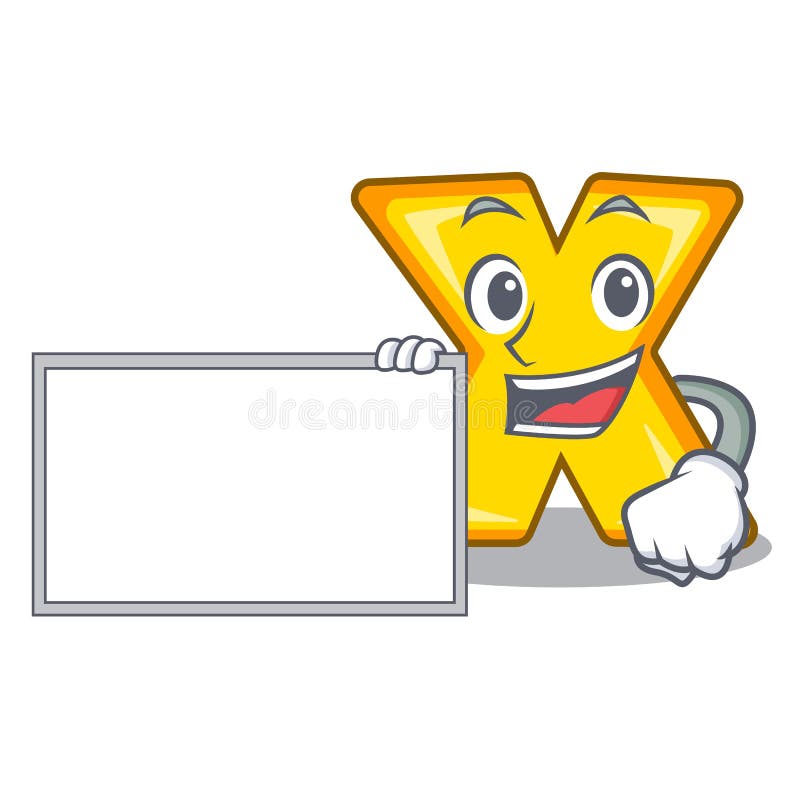 With Board Character Cartoon Multiply Sign for Logo Stock Vector ...