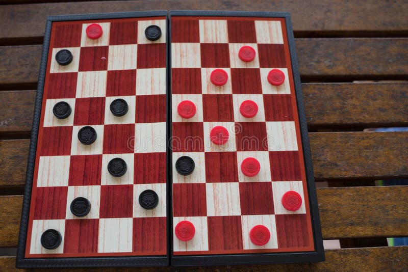 Board with Checkers in Black and Red Stock Photo - Image of ...