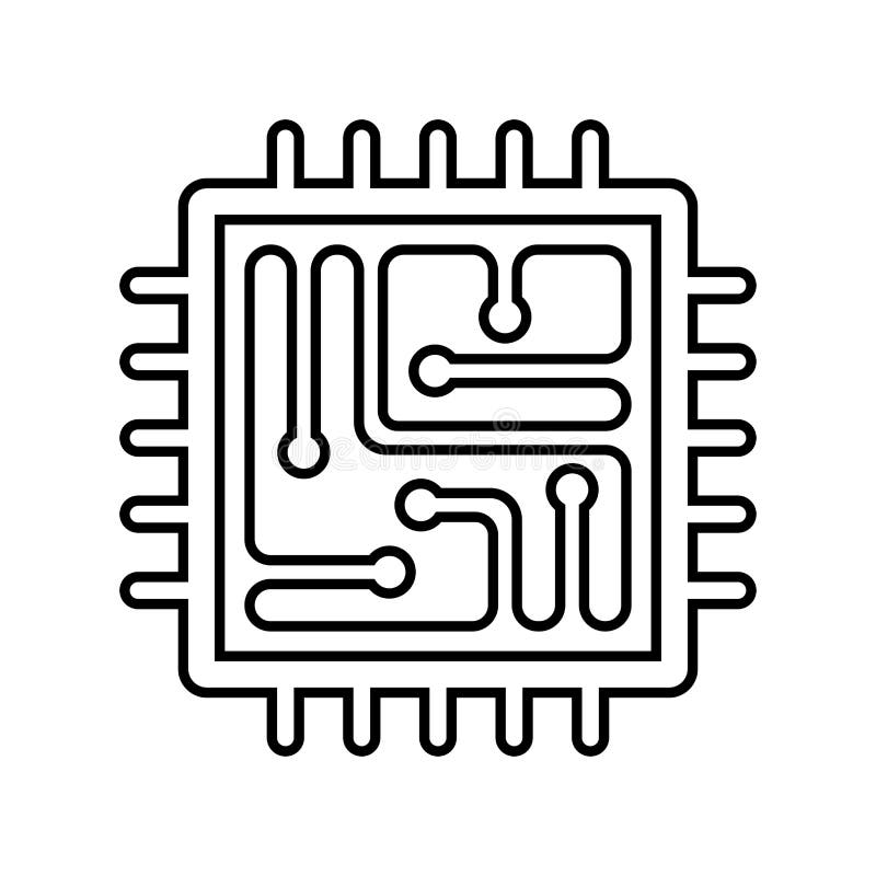 Board, Chip, Circuit, Computer Outline Icon. Line Art Vector Stock ...
