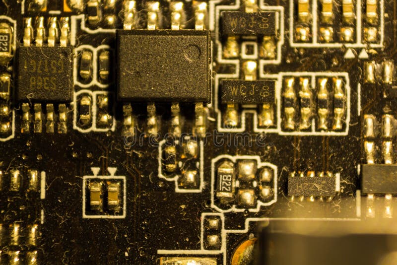 Board with Chips by Electrical Components Stock Photo - Image of ...