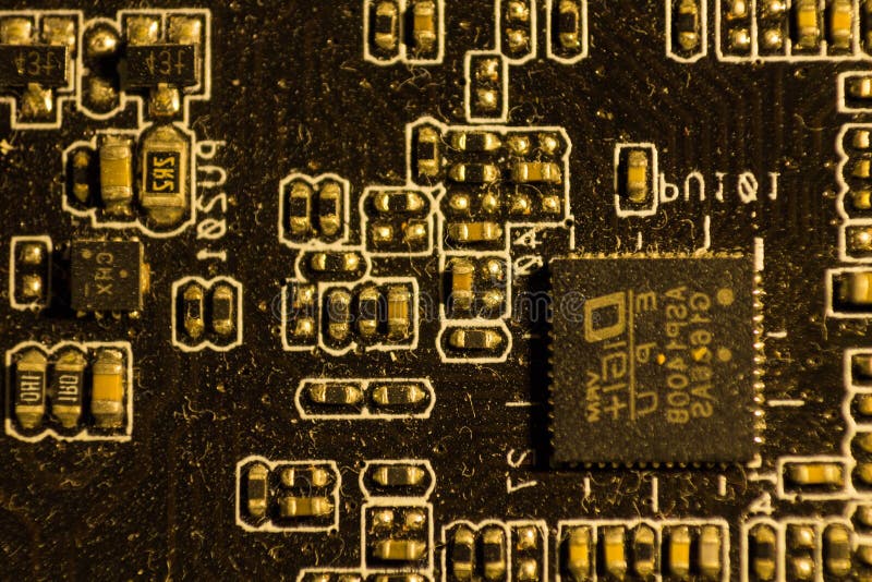 Board with Chips by Electrical Components Stock Image - Image of ...
