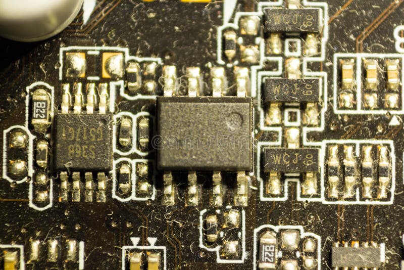 Board with Chips by Electrical Components Stock Photo - Image of ...
