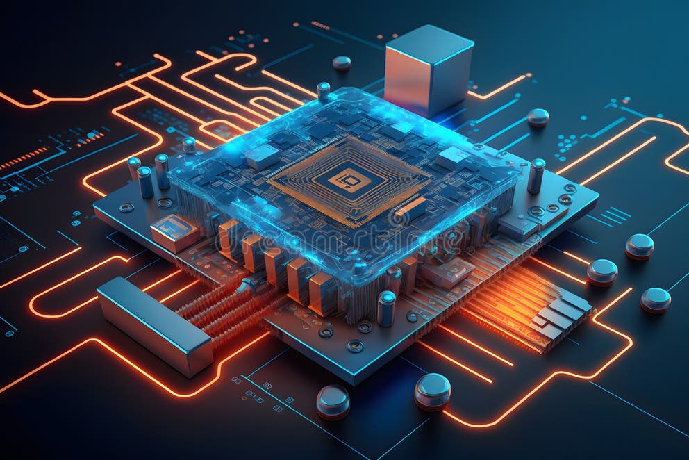 A Board with Chips and a Gaming Graphics Card Processor. Progressive ...