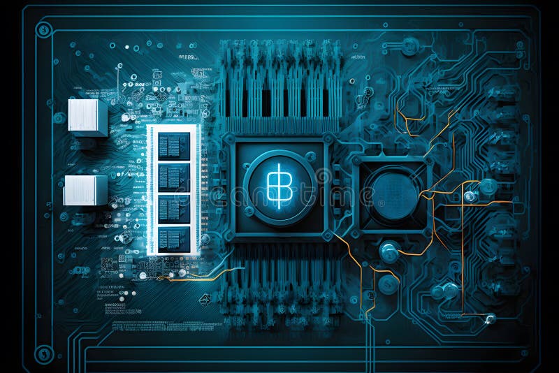 A Board with Chips and a Gaming Graphics Card Processor. Progressive ...