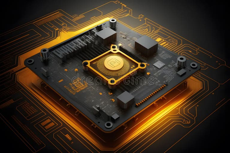 A Board with Chips and a Gaming Graphics Card Processor. Progressive ...