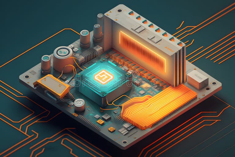 A Board with Chips and a Gaming Graphics Card Processor. Progressive ...