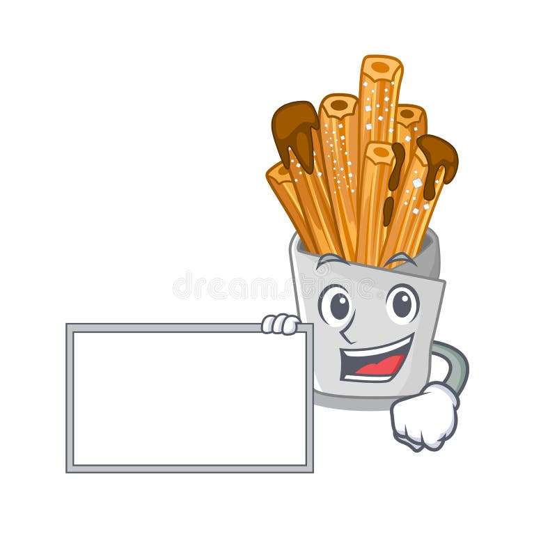 With Board Churros with in the Cartoon Shape Stock Vector ...