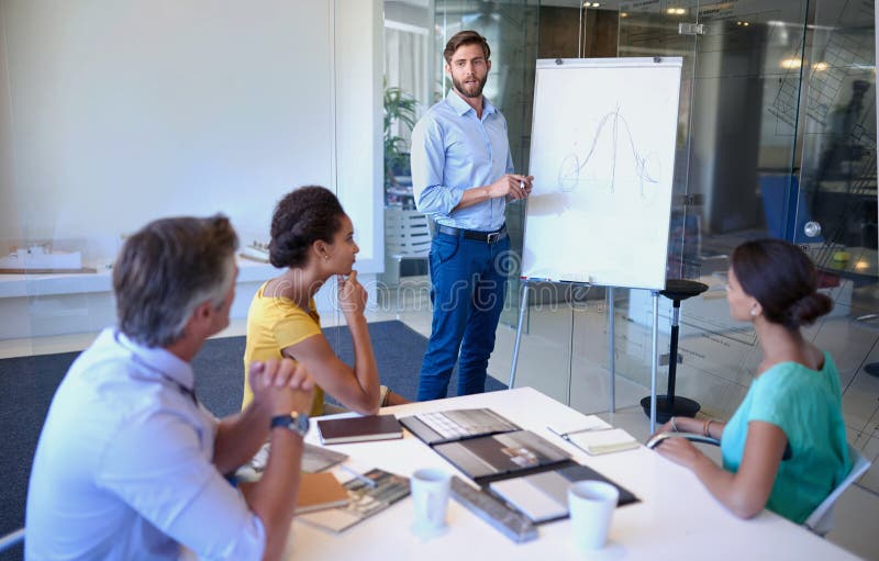 Board, Coaching or People with Leader for Presentation, Talking or ...