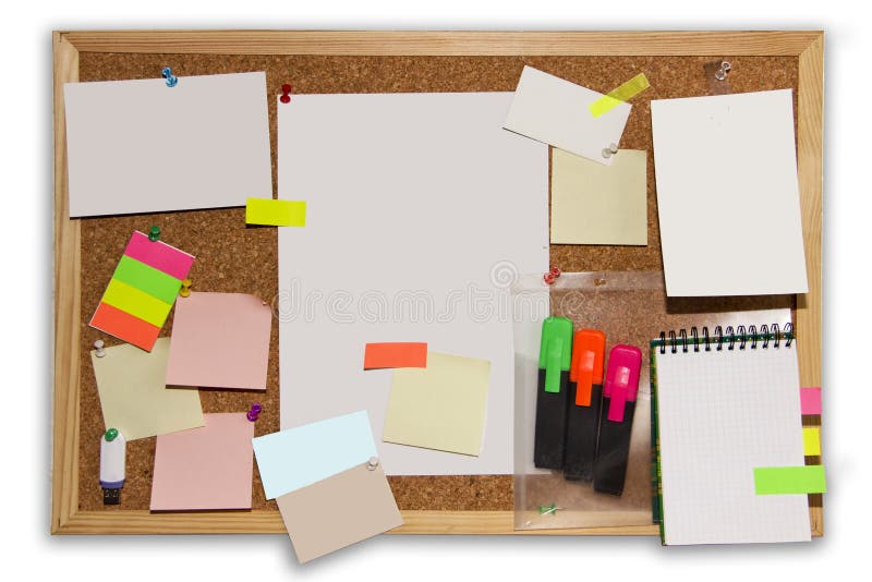 The Board with Colored Notes and Photos Stock Image - Image of colored ...