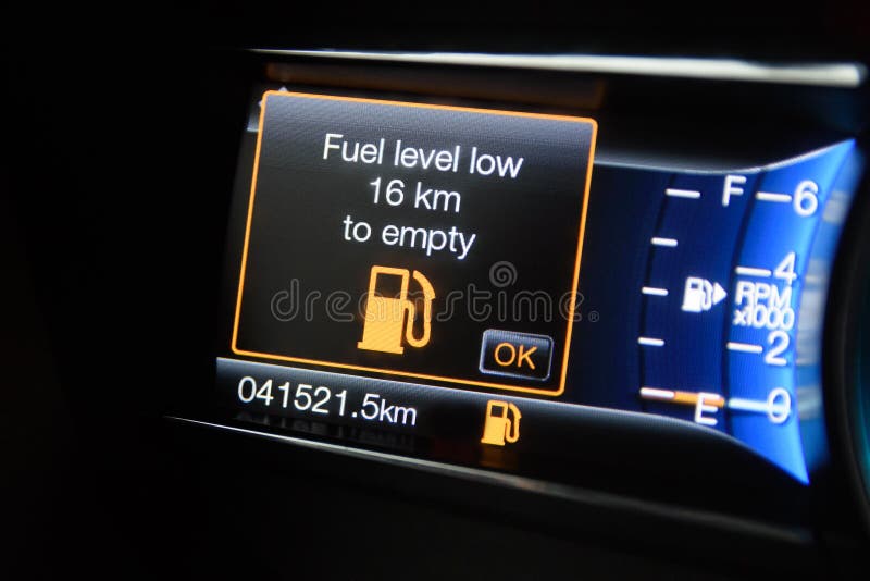 The on-board Computer of a Modern Car with Color Infographics Warns the ...