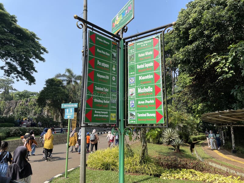 : Map of the Ragunan Zoo (Ragunan Wildlife Park) Area Mounted on a ...