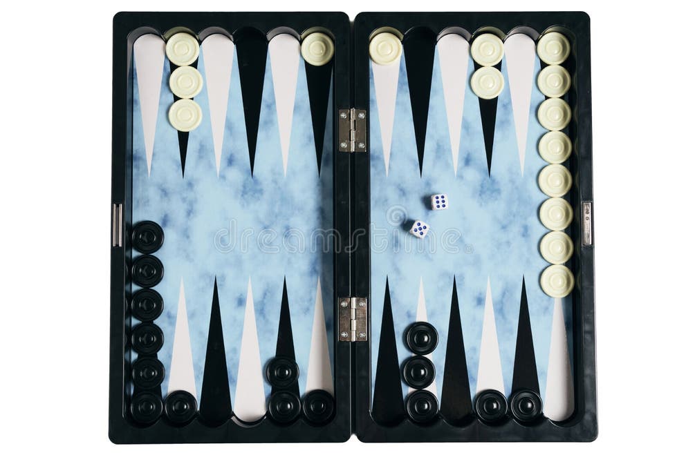 Board with Cubes and Chips for Playing Backgammon Stock Photo - Image ...