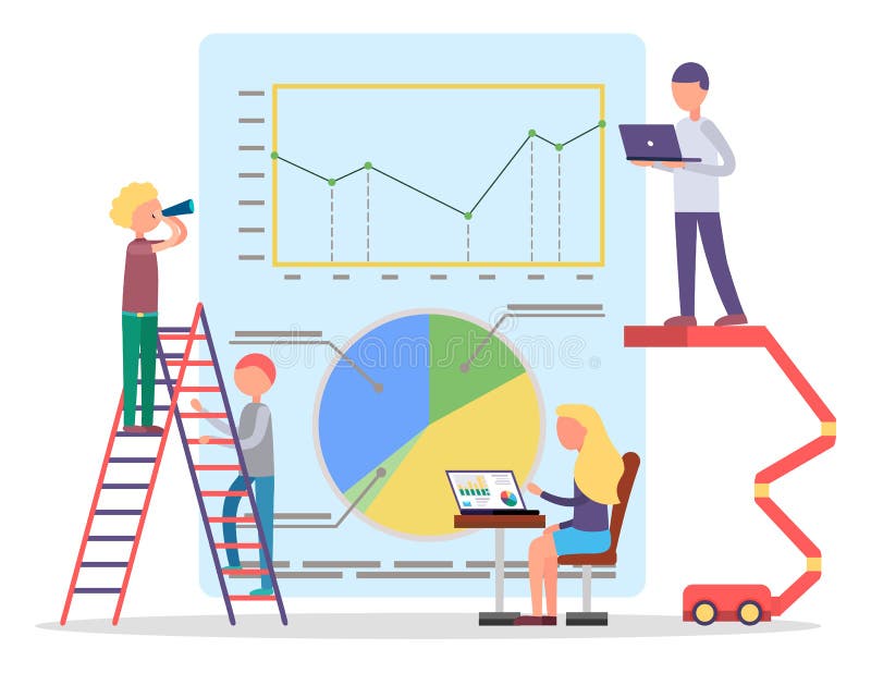 Board with Data Chart and Diagram, Work on Project Stock Vector ...