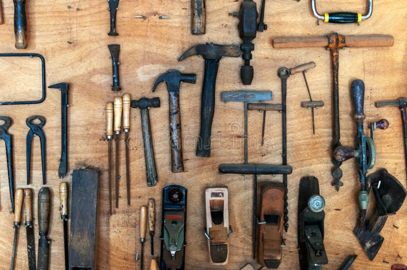 Tools for the Artisan Work of Carpentry Stock Photo - Image of hammer ...