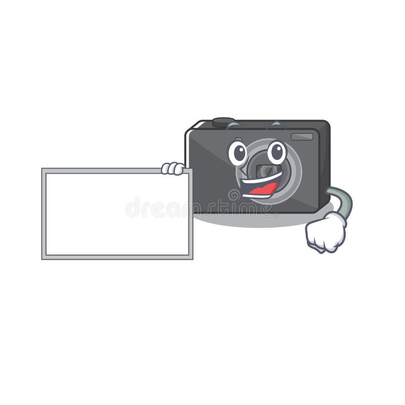 With Board Digital Camera in the Cartoon Shape Stock Vector ...