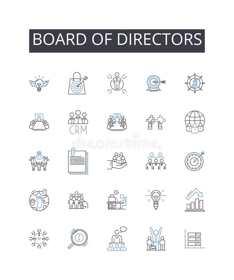 Board of Directors Line Icons Collection. Creativity, Collaboration ...