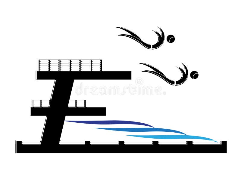 Springboard Diver Clipart Black