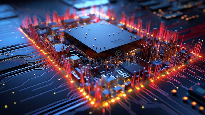 Board Electronic Computing Hardware Technology Processor Circuit Stock Image - Image of ...