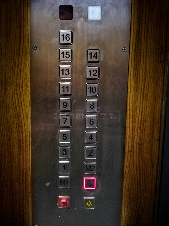 Board in the elevator stock photo. Image of sixteenbuilding - 197975548
