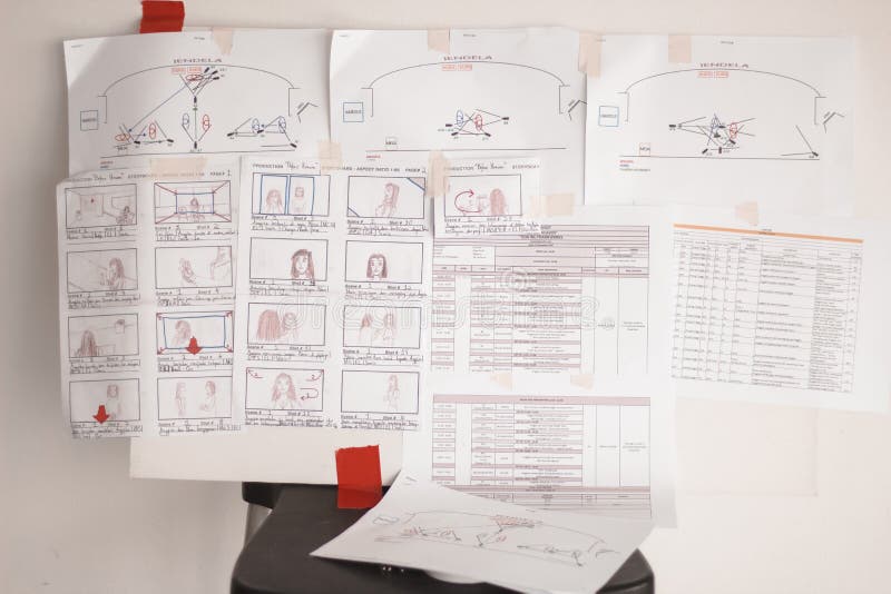 A Board Full of Paper with Shooting Notes Stock Image - Image of ...