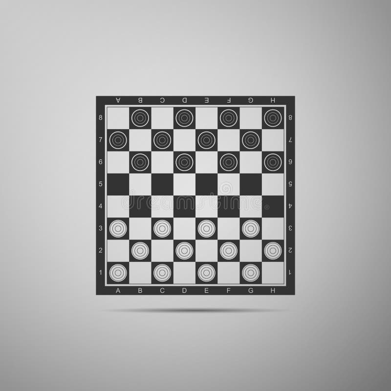 Board Game of Checkers Icon Isolated on Grey Background. Ancient ...