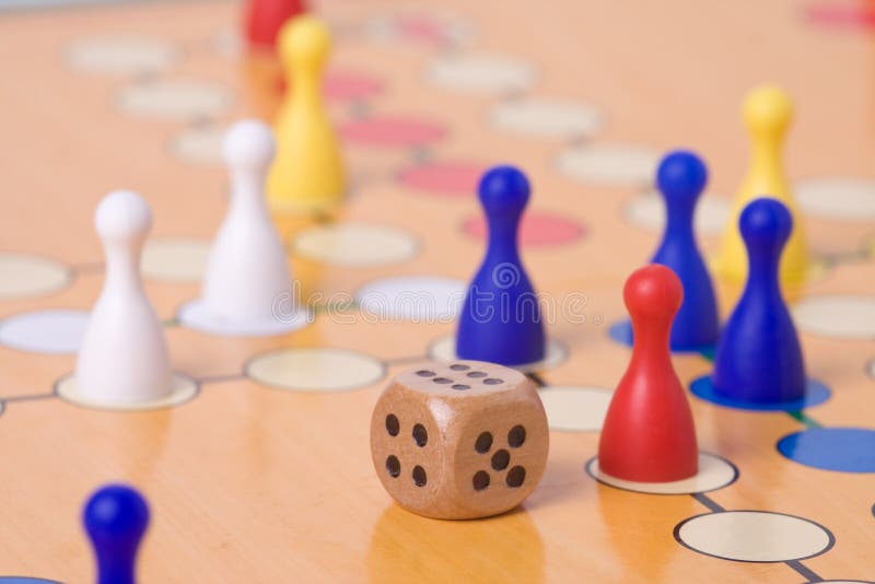 Board Game with Color Pawns Stock Image - Image of movement, color ...