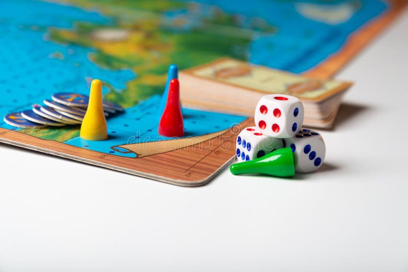 Board Game with Cubes and Figurines, Turn-based Game Stock Photo ...